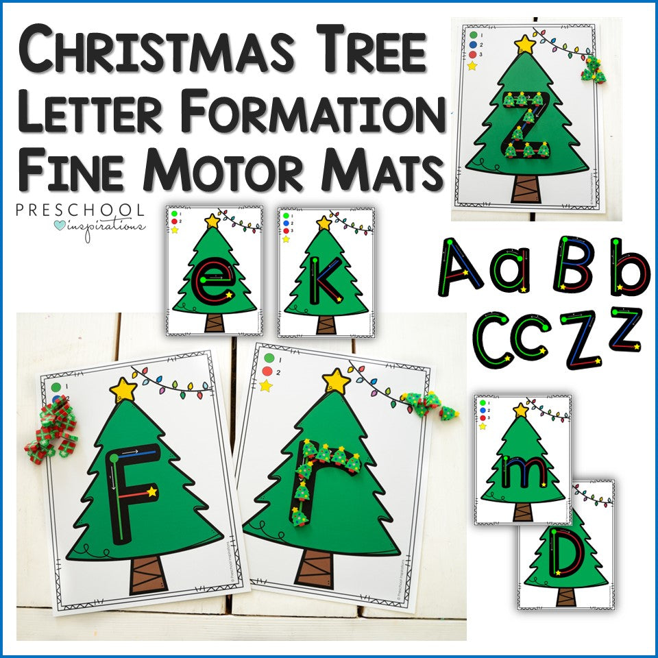 Christmas Letter Formation Fine Motor Mats – Preschool Inspirations