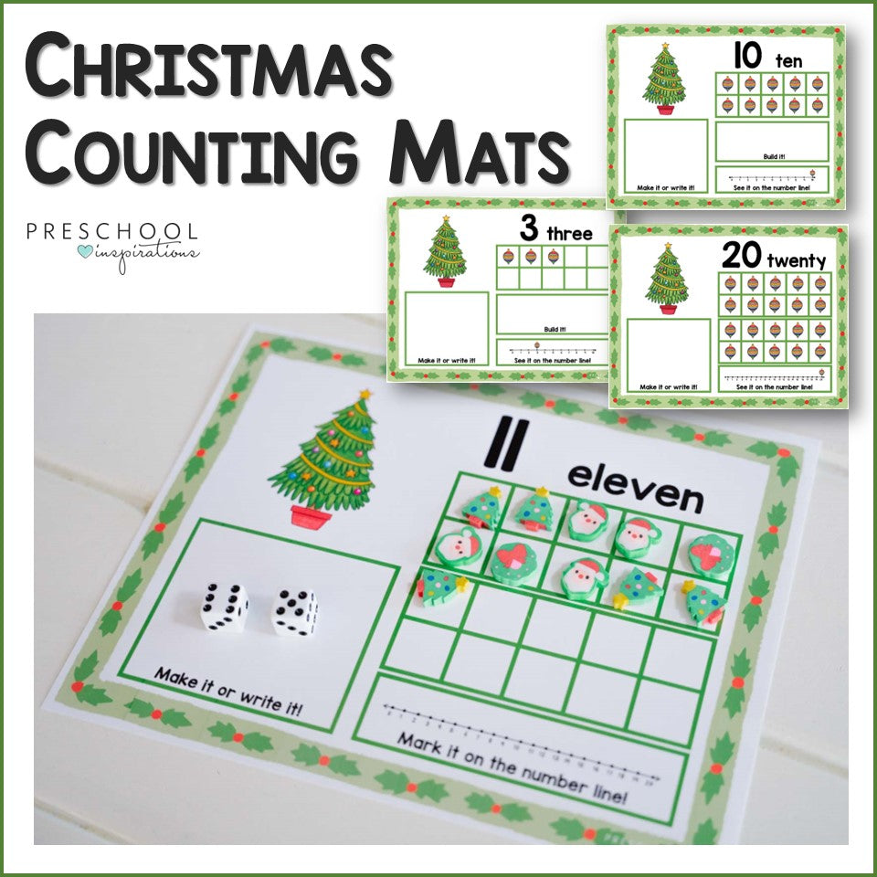 Christmas Ten Frame Counting Mats – Preschool Inspirations