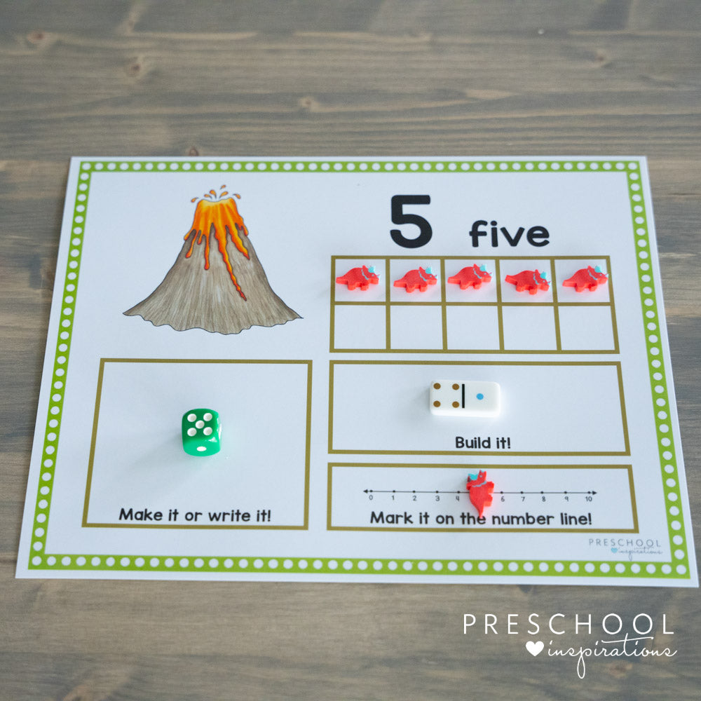 Dinosaur Counting Mats – Preschool Inspirations
