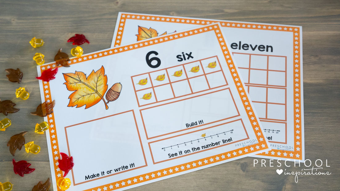Fall Math Ten Frame Counting Mats – Preschool Inspirations