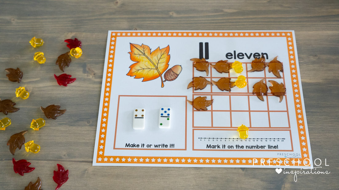 Fall Math Ten Frame Counting Mats – Preschool Inspirations