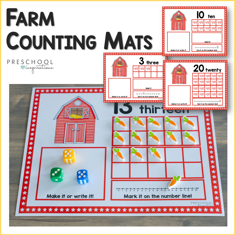 Farm Ten Frame Math Counting Mats – Preschool Inspirations