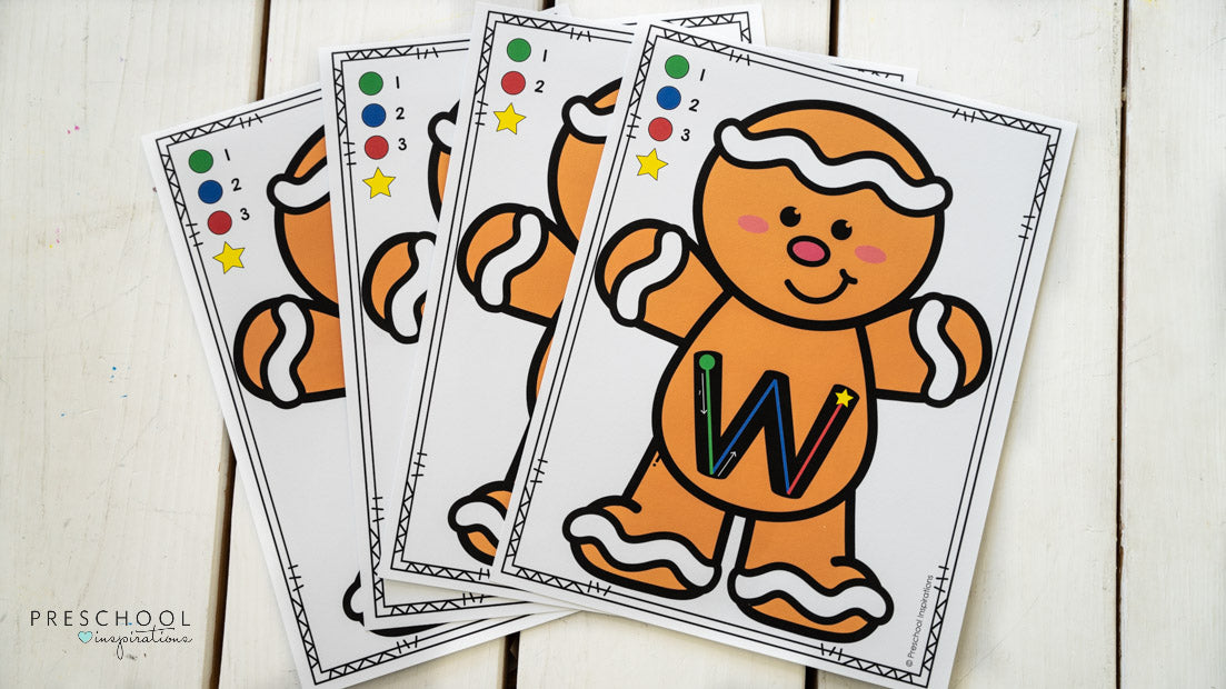 Gingerbread Letter Formation Fine Motor Mats – Preschool Inspirations