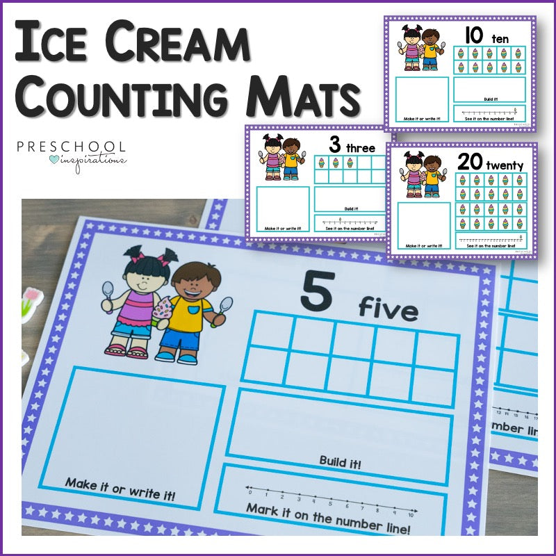 Ice Cream Ten Frame Counting Mats – Preschool Inspirations