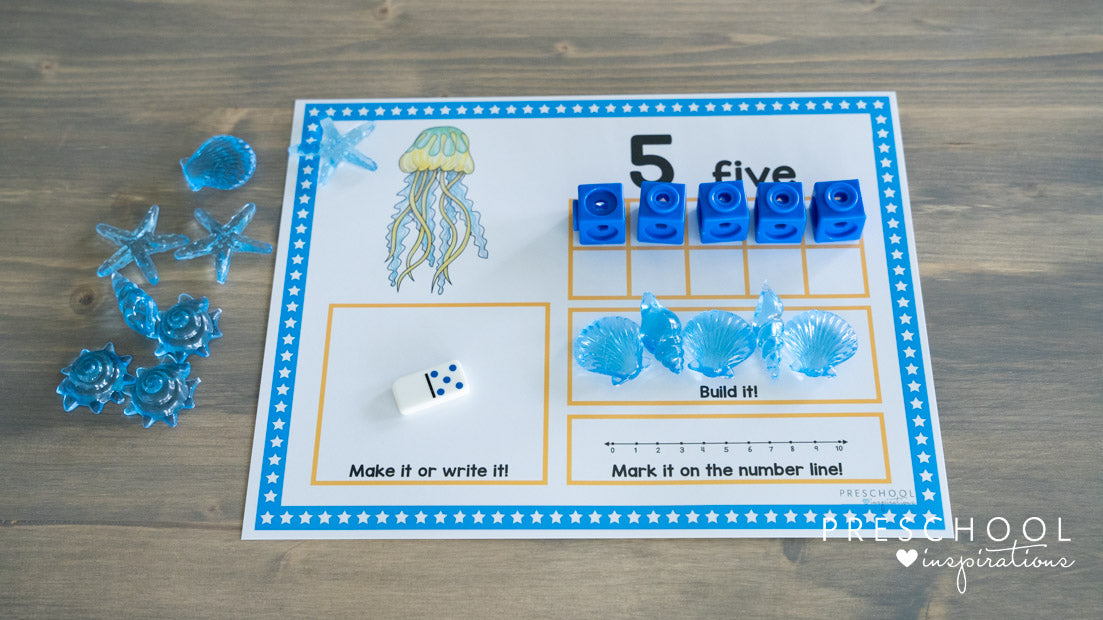 Ocean Animal Ten Frame Match Counting Mats – Preschool Inspirations