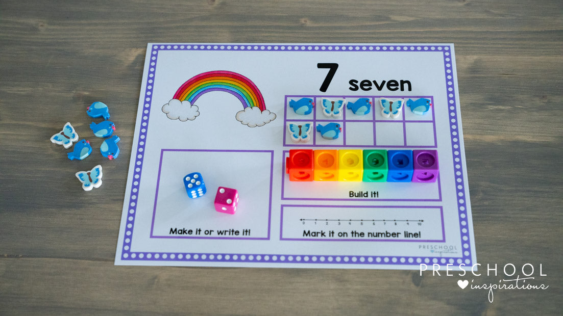 Rainbow Ten Frame Math Counting Mats – Preschool Inspirations