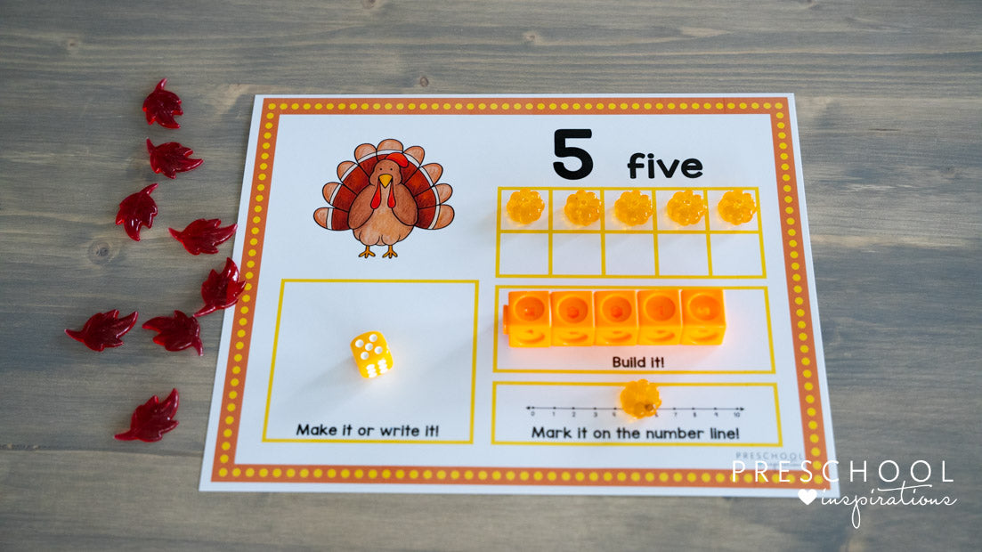 Thanksgiving Ten Frame Counting Mats – Preschool Inspirations