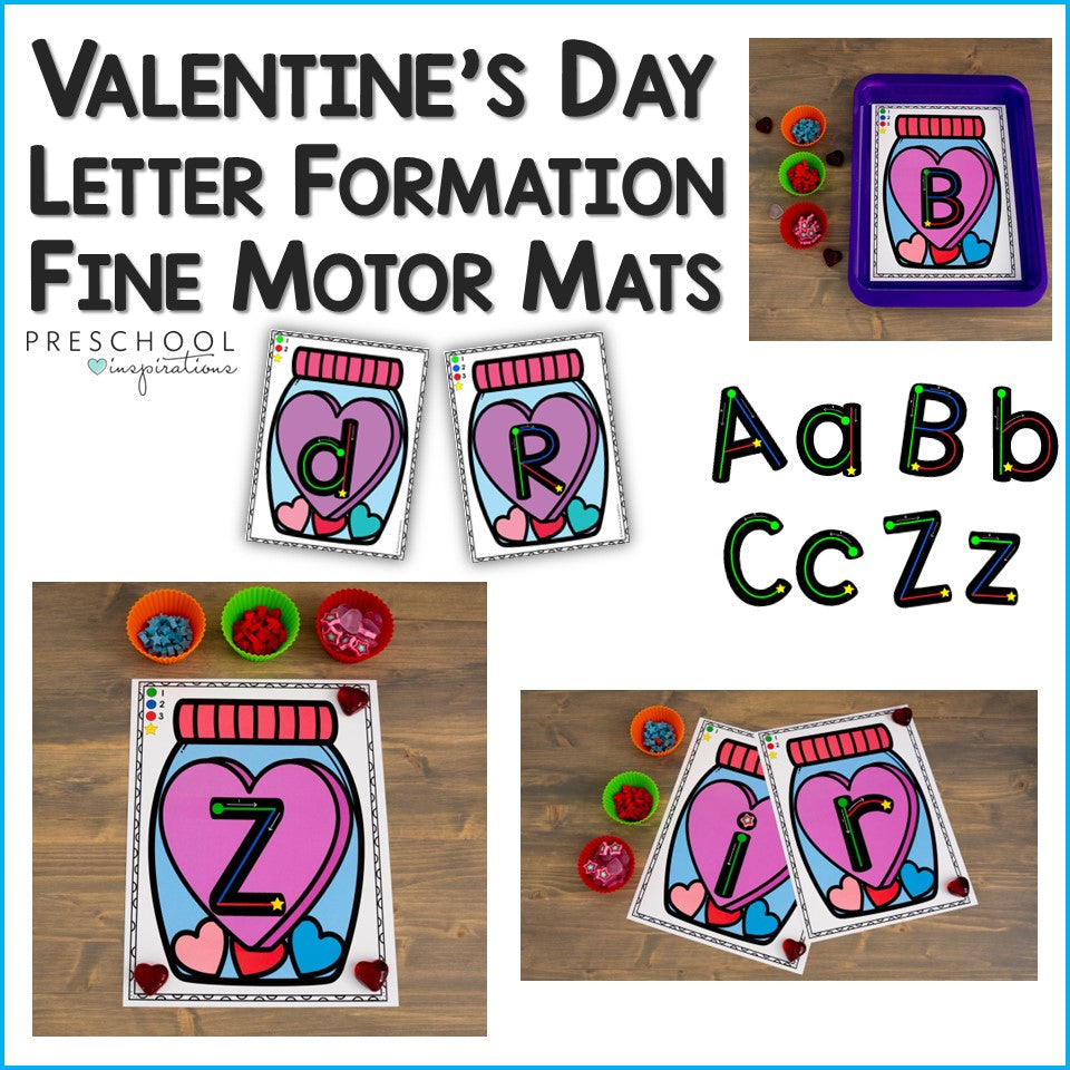 Valentine's Day Letter Formation Fine Motor Mats – Preschool Inspirations
