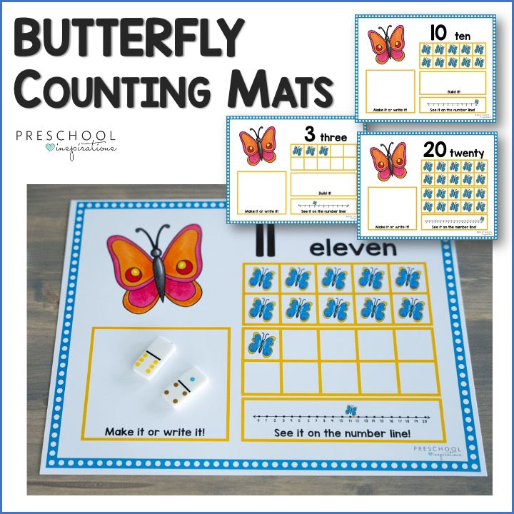 Butterfly Math Ten Frame Mats – Preschool Inspirations