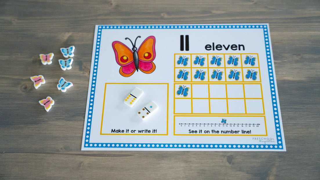 Butterfly Math Ten Frame Mats – Preschool Inspirations