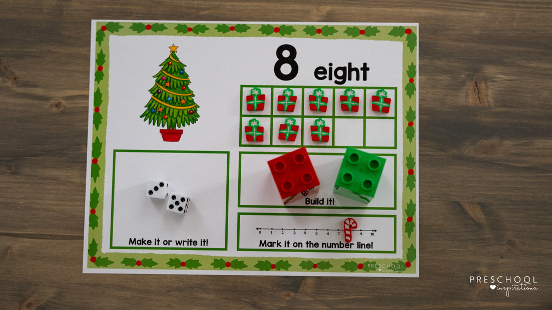 Christmas Ten Frame Counting Mats – Preschool Inspirations
