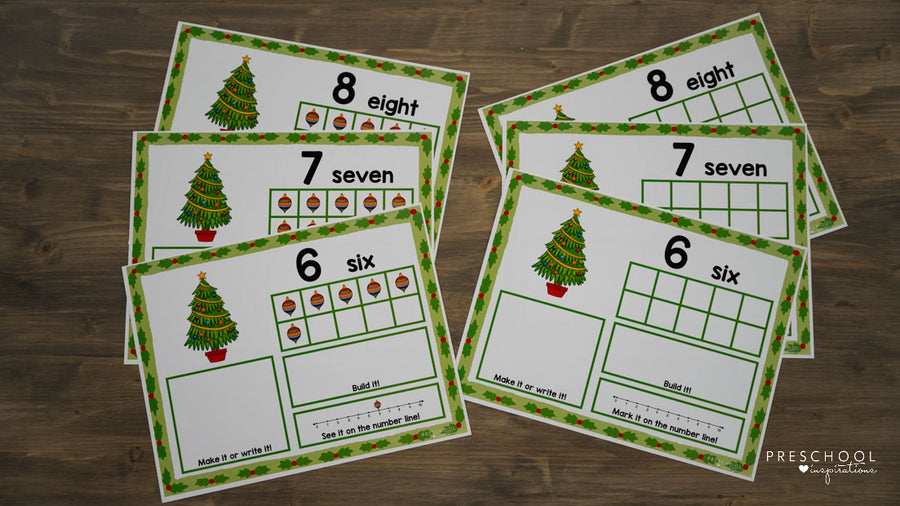 Christmas Ten Frame Counting Mats – Preschool Inspirations