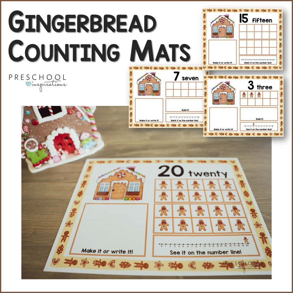 Gingerbread Counting Mats – Preschool Inspirations
