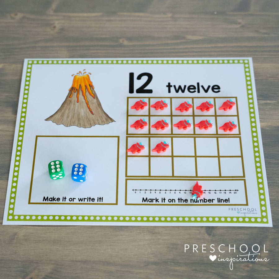 Dinosaur Counting Mats – Preschool Inspirations