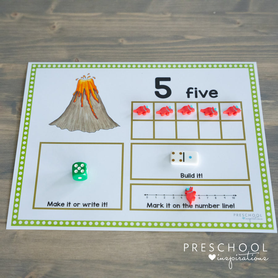 Dinosaur Counting Mats – Preschool Inspirations