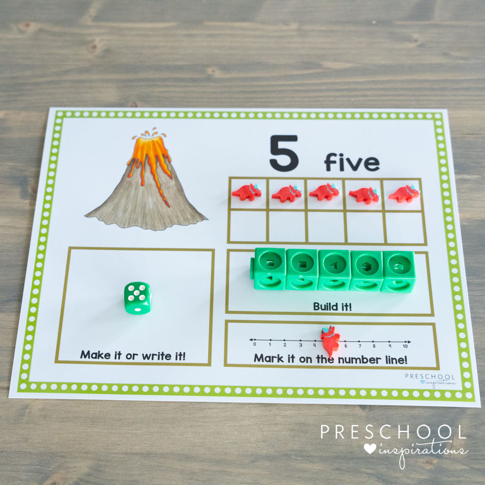 Dinosaur Counting Mats – Preschool Inspirations