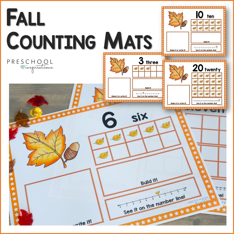 Fall Math Ten Frame Counting Mats – Preschool Inspirations