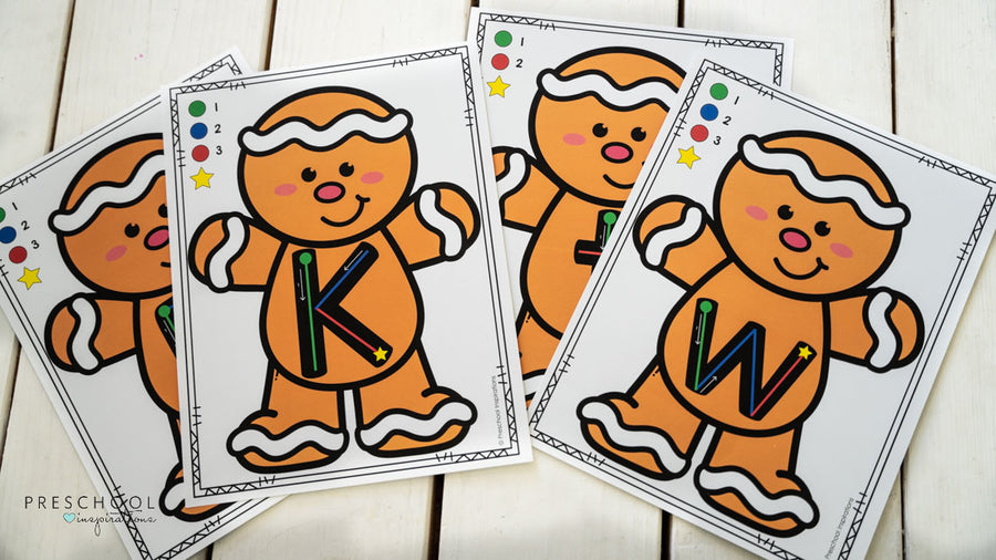 Gingerbread Letter Formation Fine Motor Mats – Preschool Inspirations