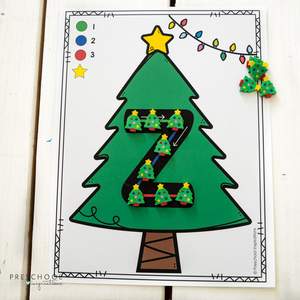 Christmas Letter Formation Fine Motor Mats – Preschool Inspirations