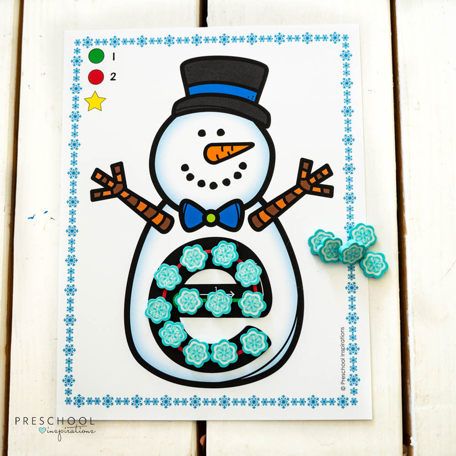 Snowman Letter Formation Fine Motor Mats – Preschool Inspirations