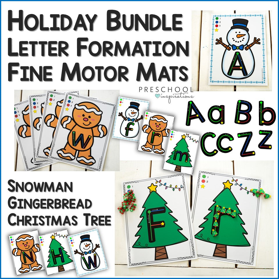 Holiday Letter Formation Fine Motor Mat Bundle – Preschool Inspirations