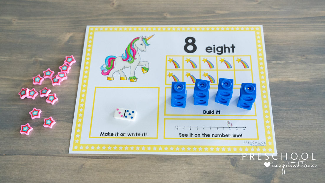 Unicorn Math Ten Frame Counting Mats – Preschool Inspirations
