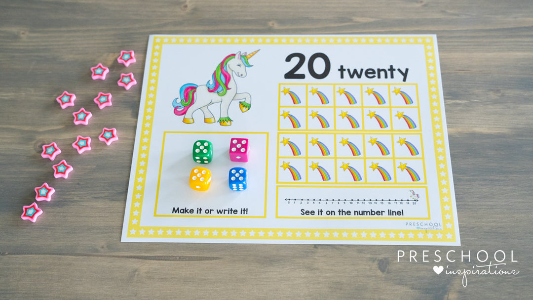Unicorn Math Ten Frame Counting Mats – Preschool Inspirations