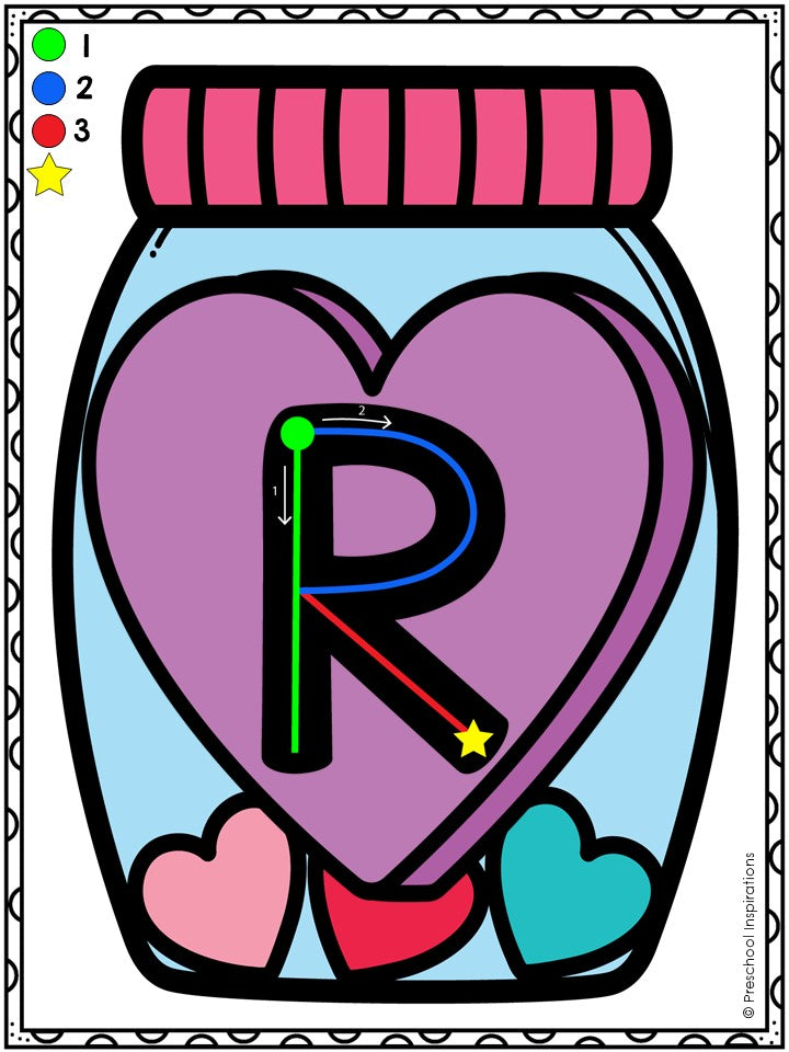 Valentine's Day Letter Formation Fine Motor Mats – Preschool Inspirations