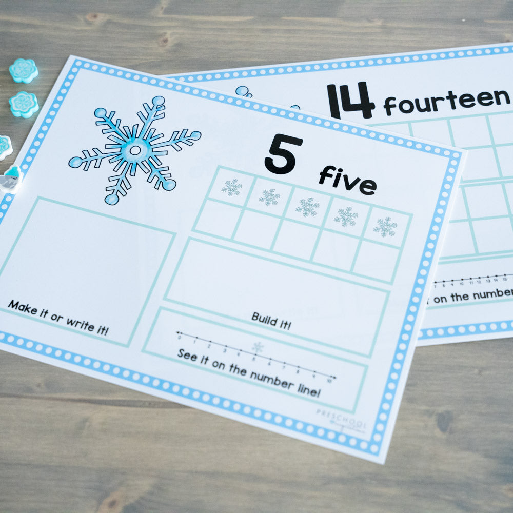 Winter Themed 10 Frame Counting Mats – Preschool Inspirations